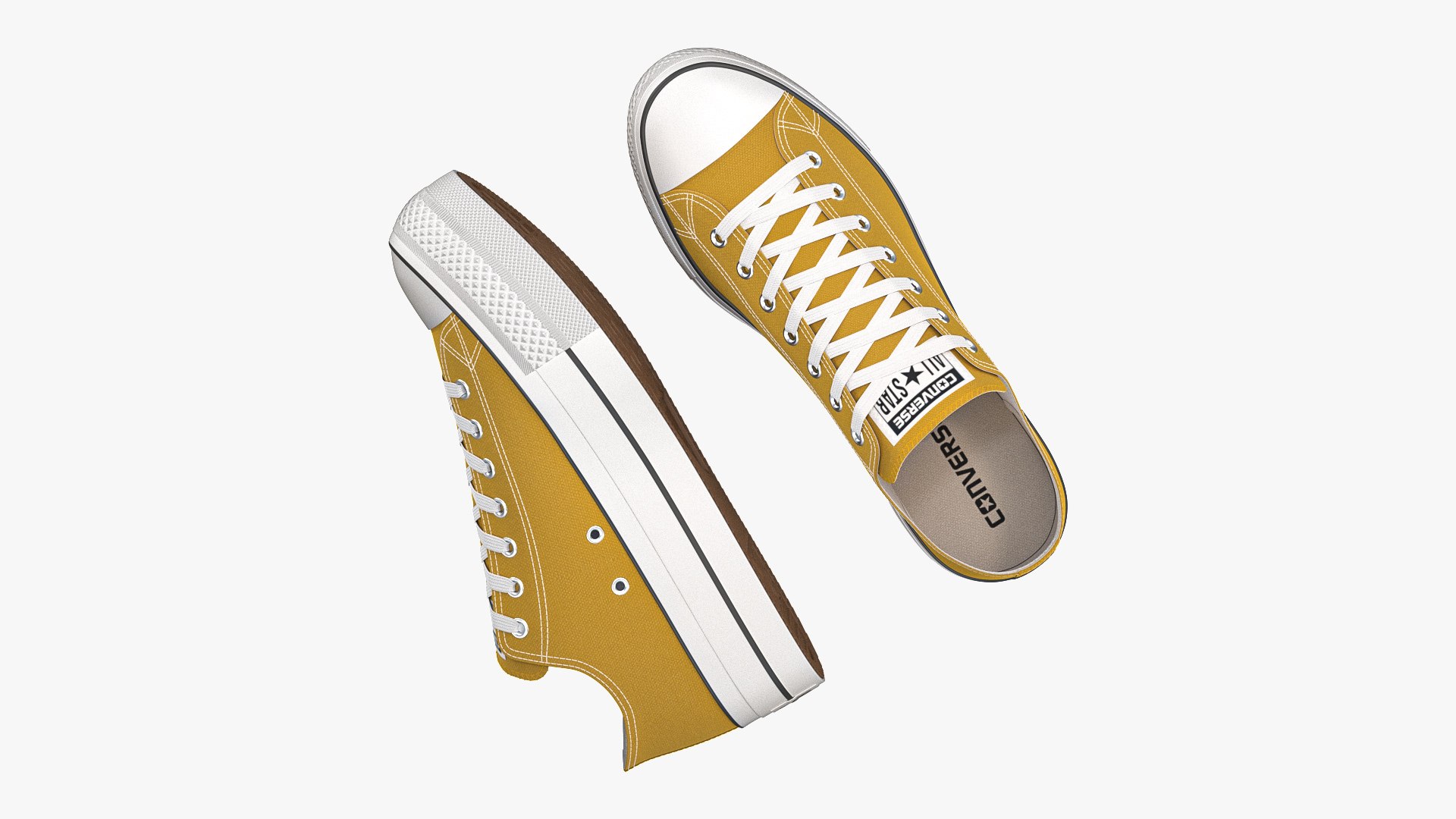 3D Chuck Taylor All Star Lift Platform Low Top Yellow Model ...