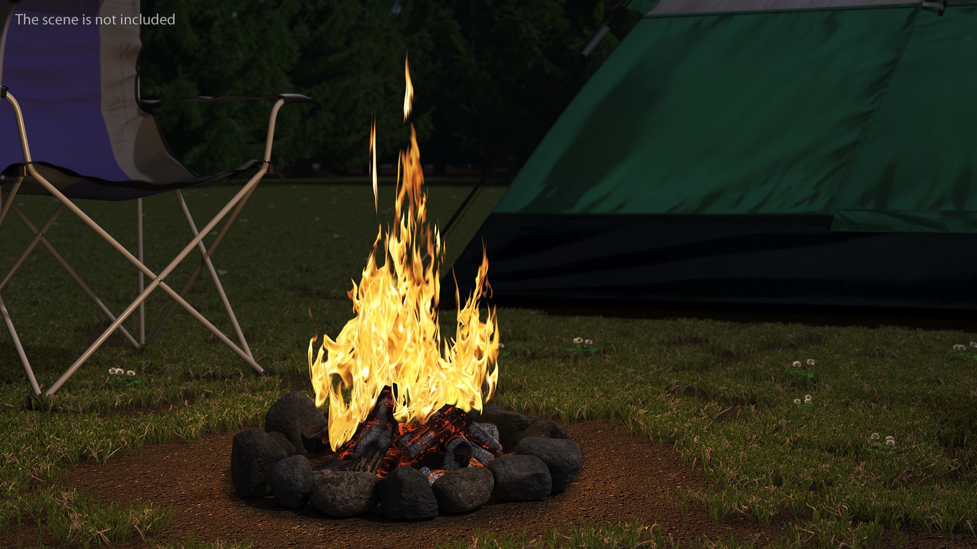 3D Model Campfire With Stone Ring - TurboSquid 2261895