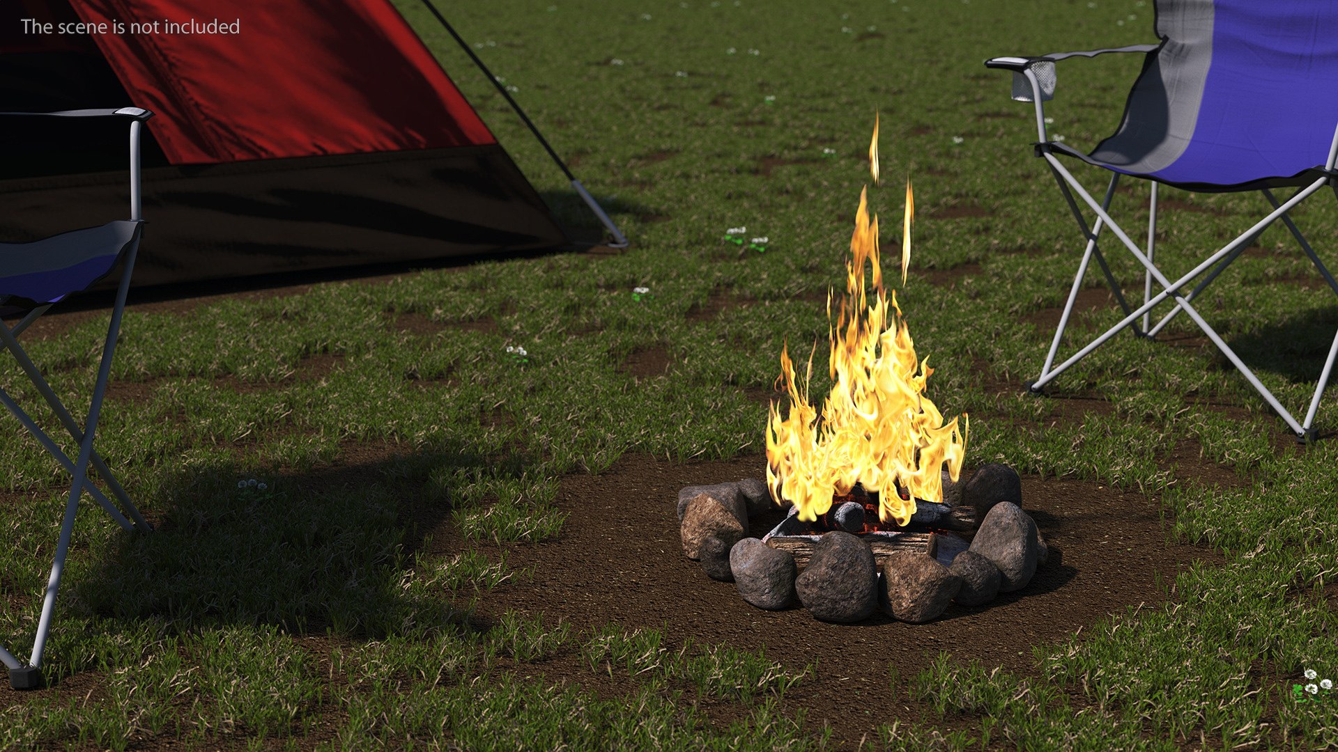 3D Model Campfire With Stone Ring - TurboSquid 2261895