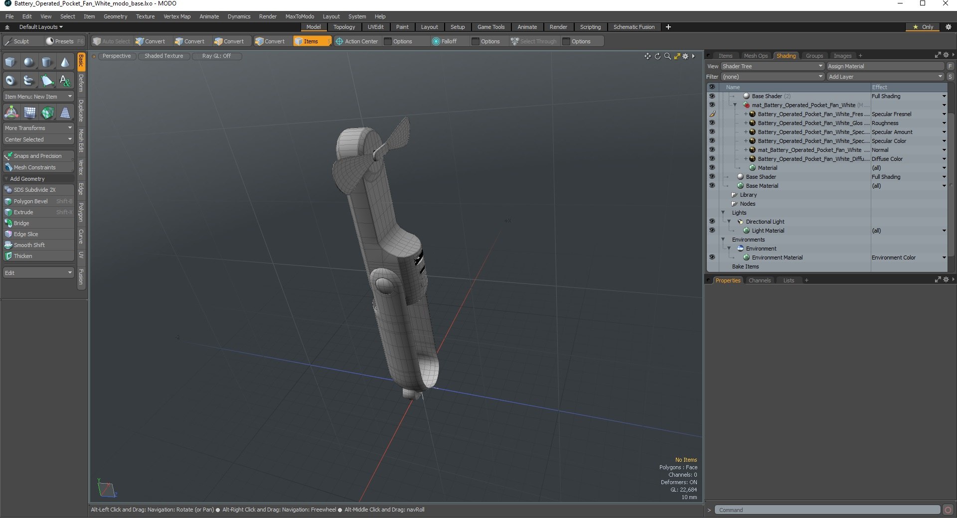 Battery Operated Pocket Fan White 3D Model - TurboSquid 2130075