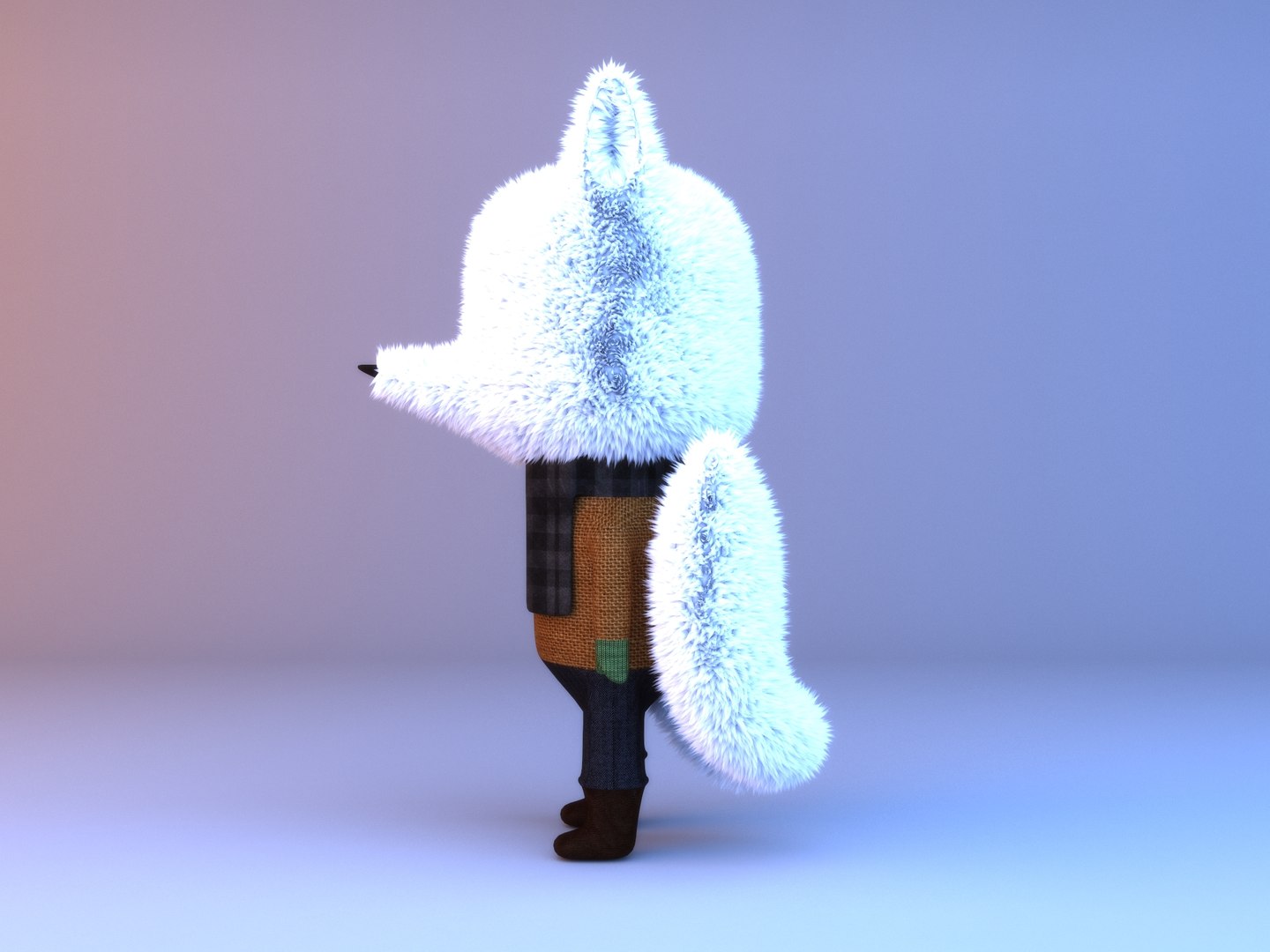 Cute Cartoon White Arctic Fox - Character 3D Model - TurboSquid 1951525