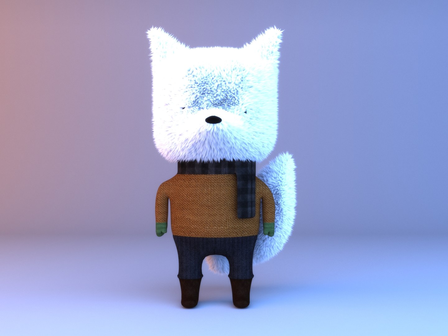 Cute Cartoon White Arctic Fox - Character 3D Model - TurboSquid 1951525