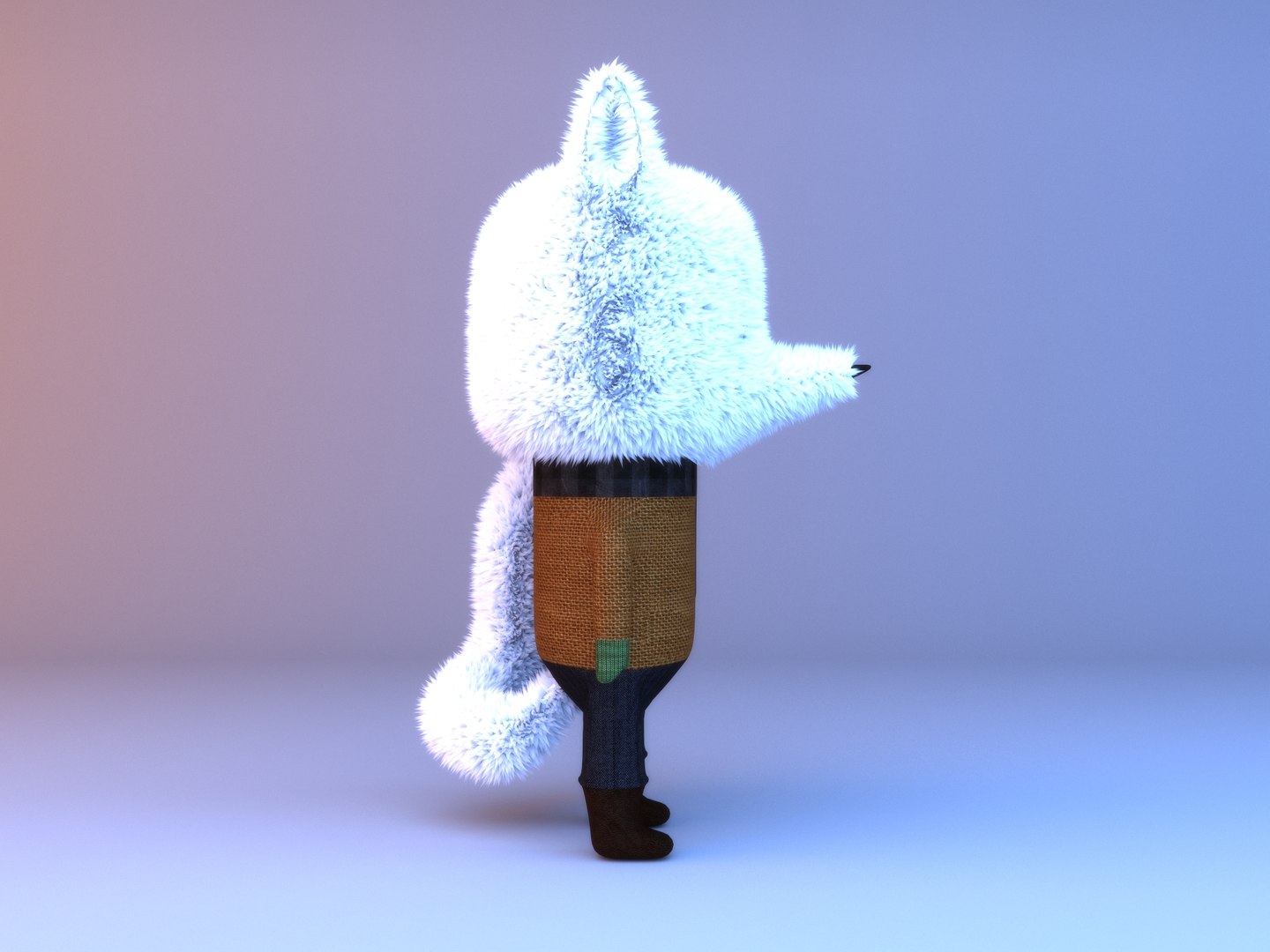 Cute Cartoon White Arctic Fox - Character 3D Model - TurboSquid 1951525