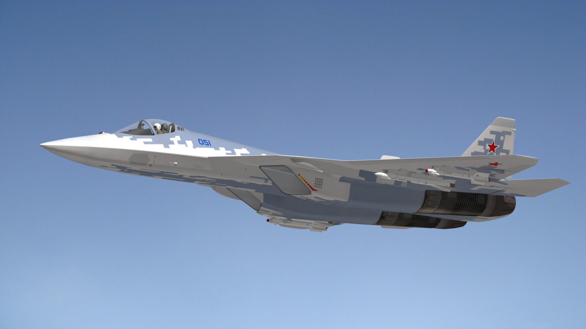 3D Sukhoi SU57 v1 model - TurboSquid 1771443