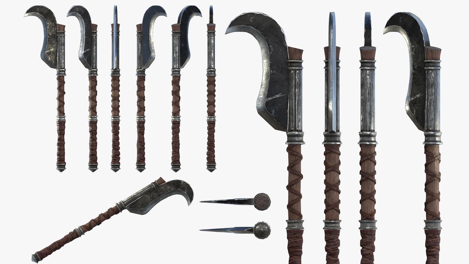 Fantasy Axe RPG Hooked Axe Brush Bush Hook Ditch Bank Blade Axe Broad ...