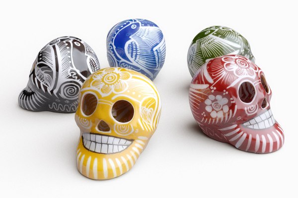 scanned painted mexican skull max