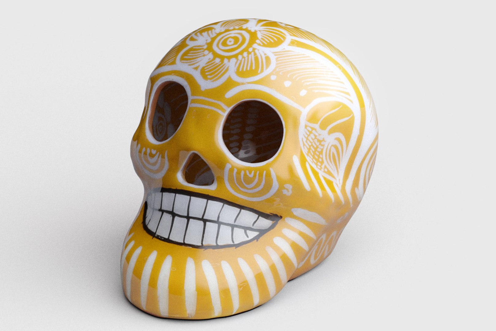 Scanned Painted Mexican Skull Max