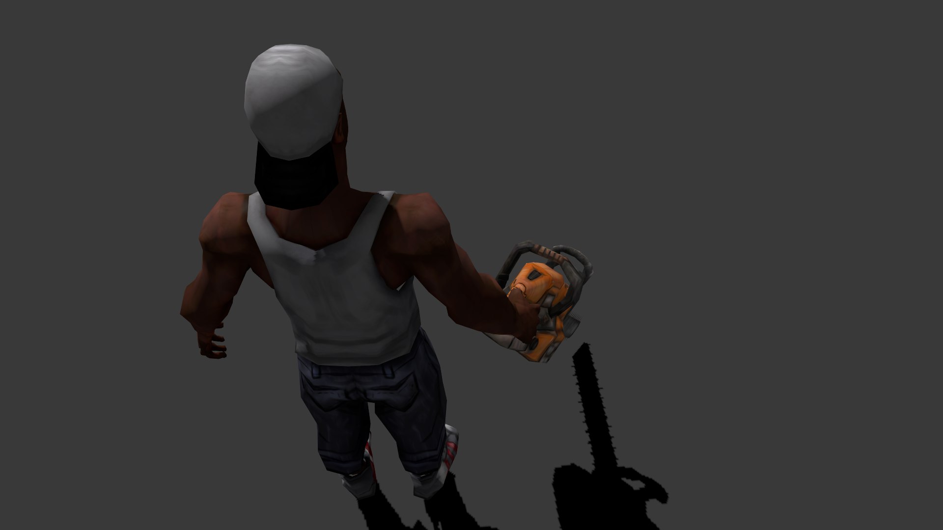 3ds Rigged Guy Chainsaw