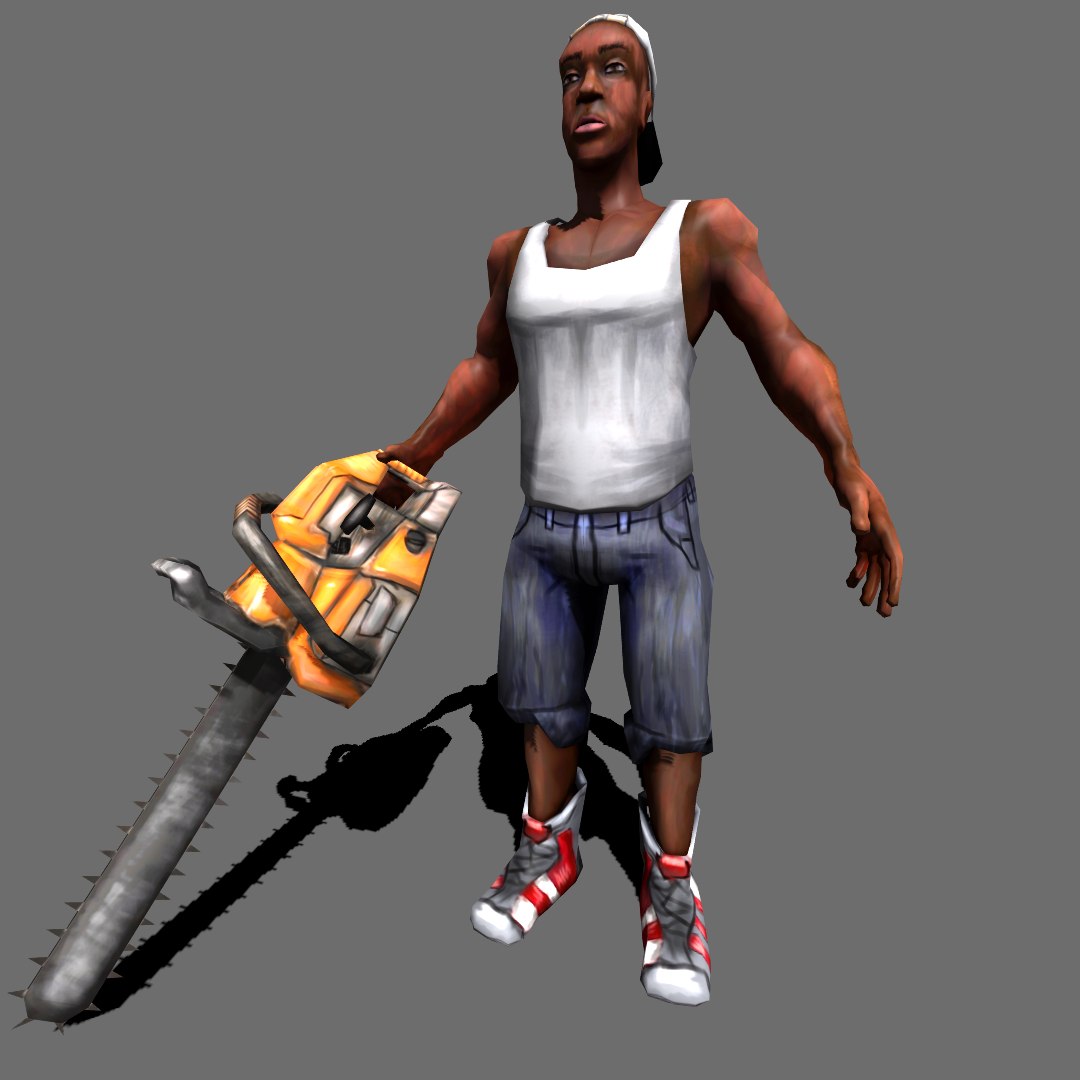 3ds rigged guy chainsaw