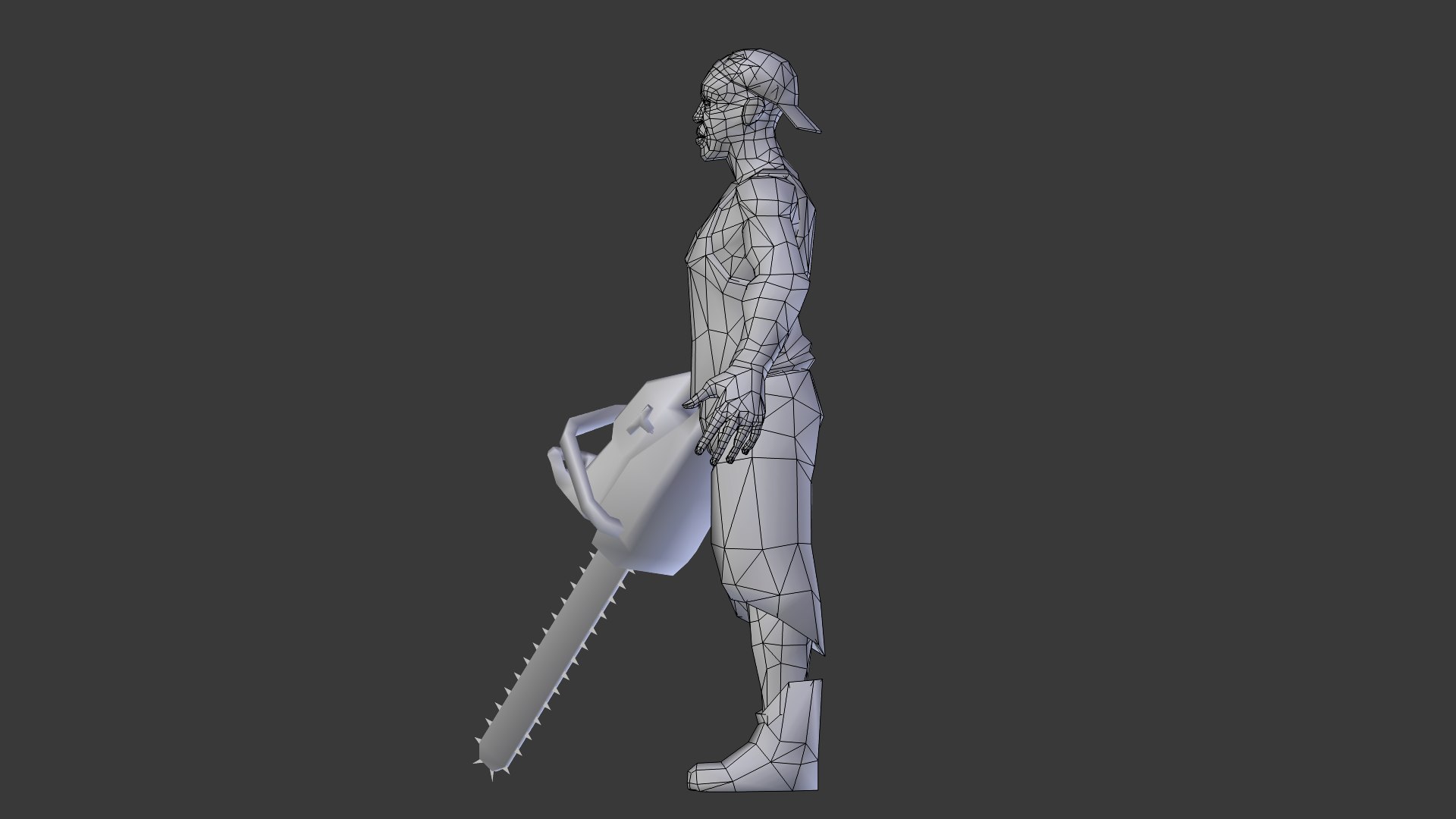 3ds rigged guy chainsaw