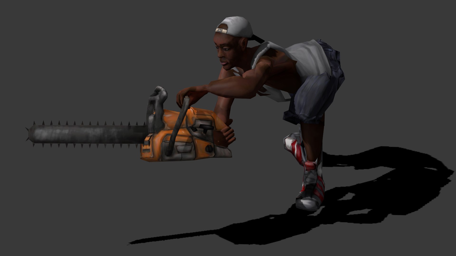 3ds rigged guy chainsaw