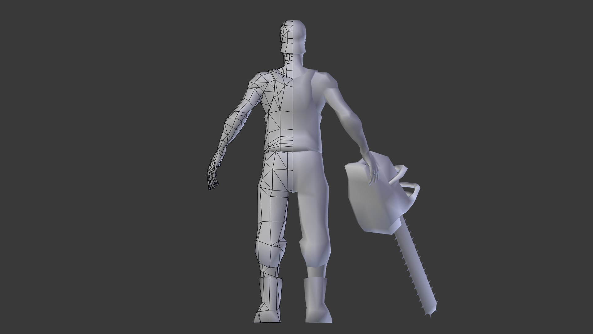 3ds rigged guy chainsaw