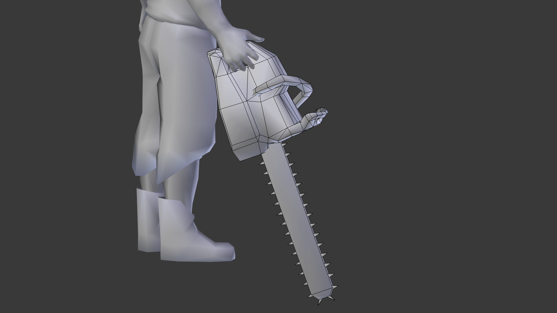 3ds rigged guy chainsaw