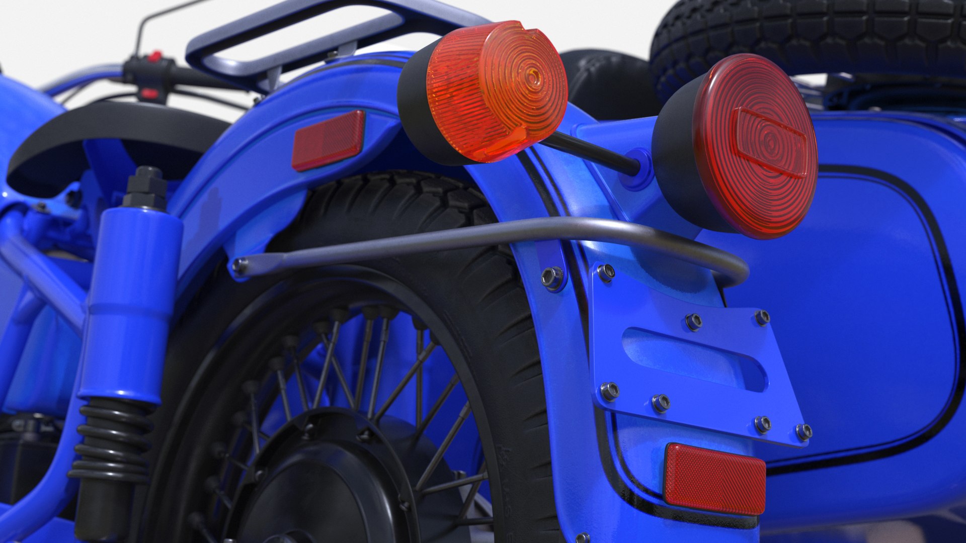 Retro Classic Blue Motorcycle With Sidecar 3D - TurboSquid 2399453