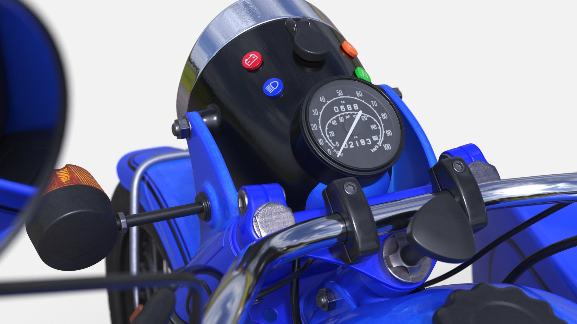 Retro Classic Blue Motorcycle With Sidecar 3D - TurboSquid 2399453