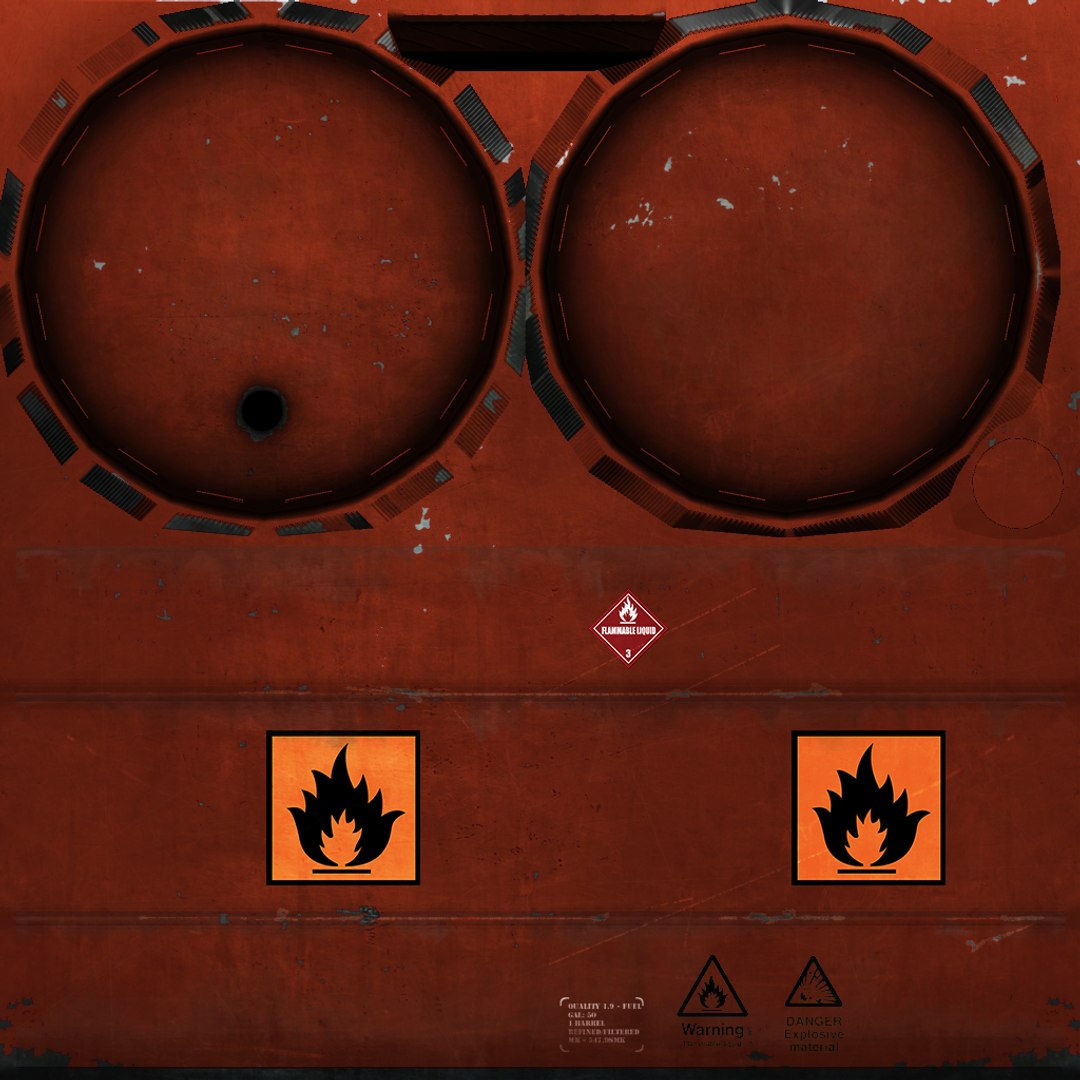 3d Industrial Barrel Flammable Explosive