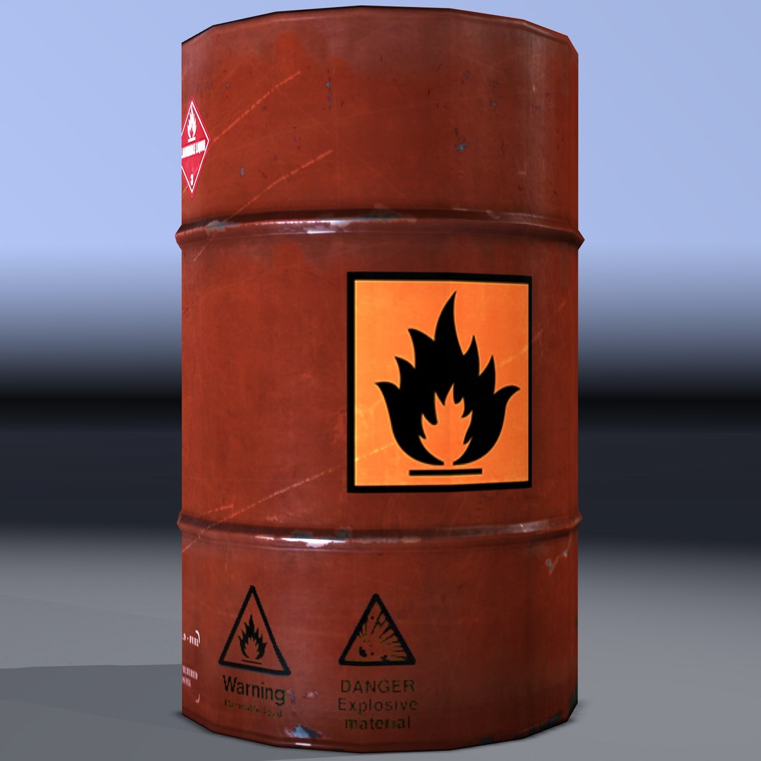 3d Industrial Barrel Flammable Explosive