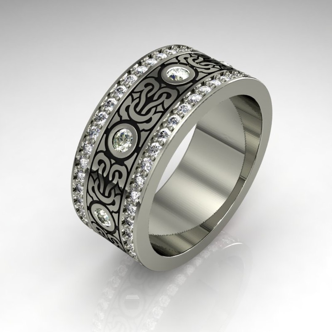 3d 3ds Ring Silver Gem