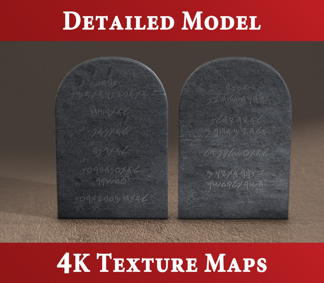 3d Model Tablets Stone - Commandments