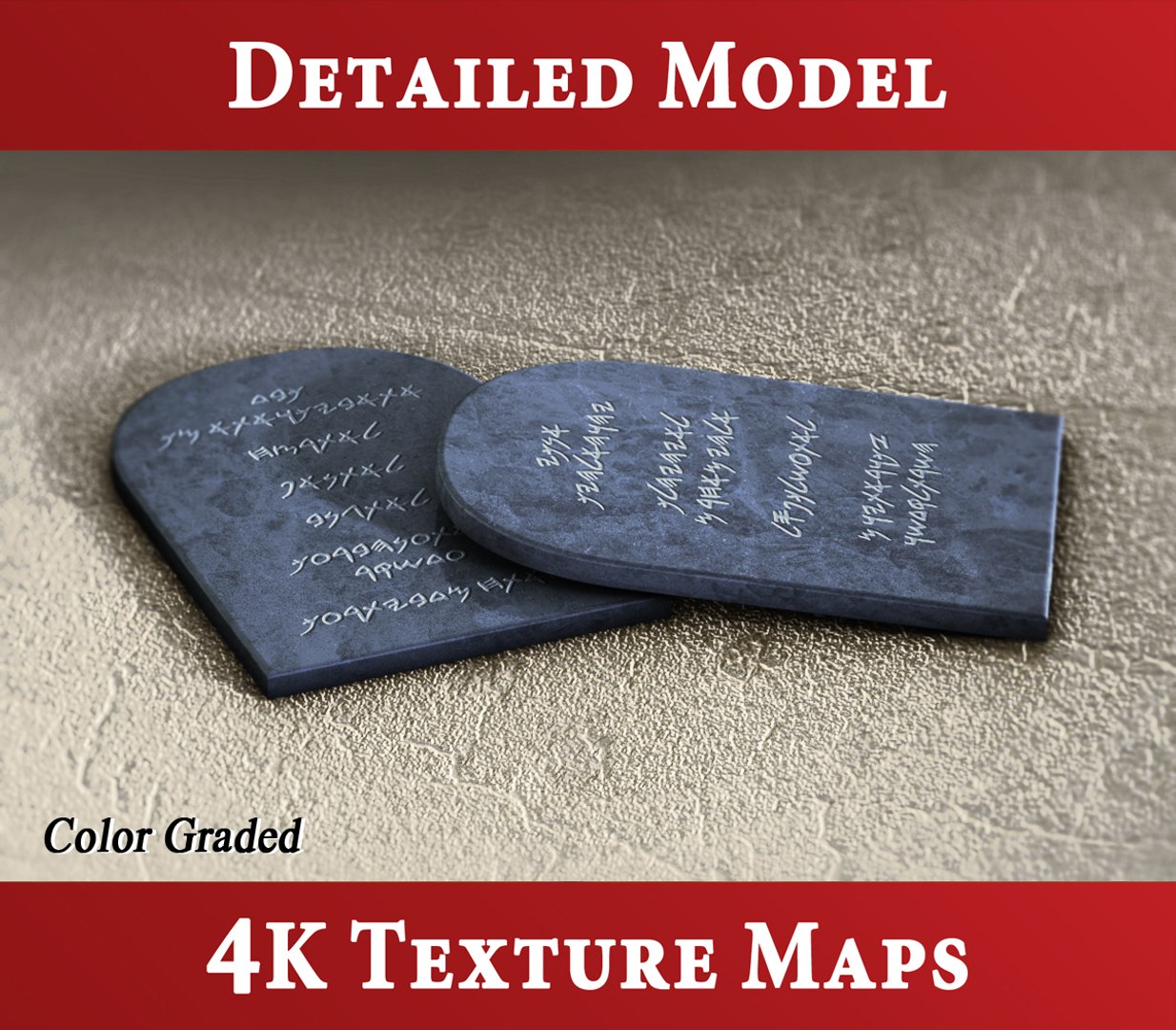 3d Model Tablets Stone - Commandments