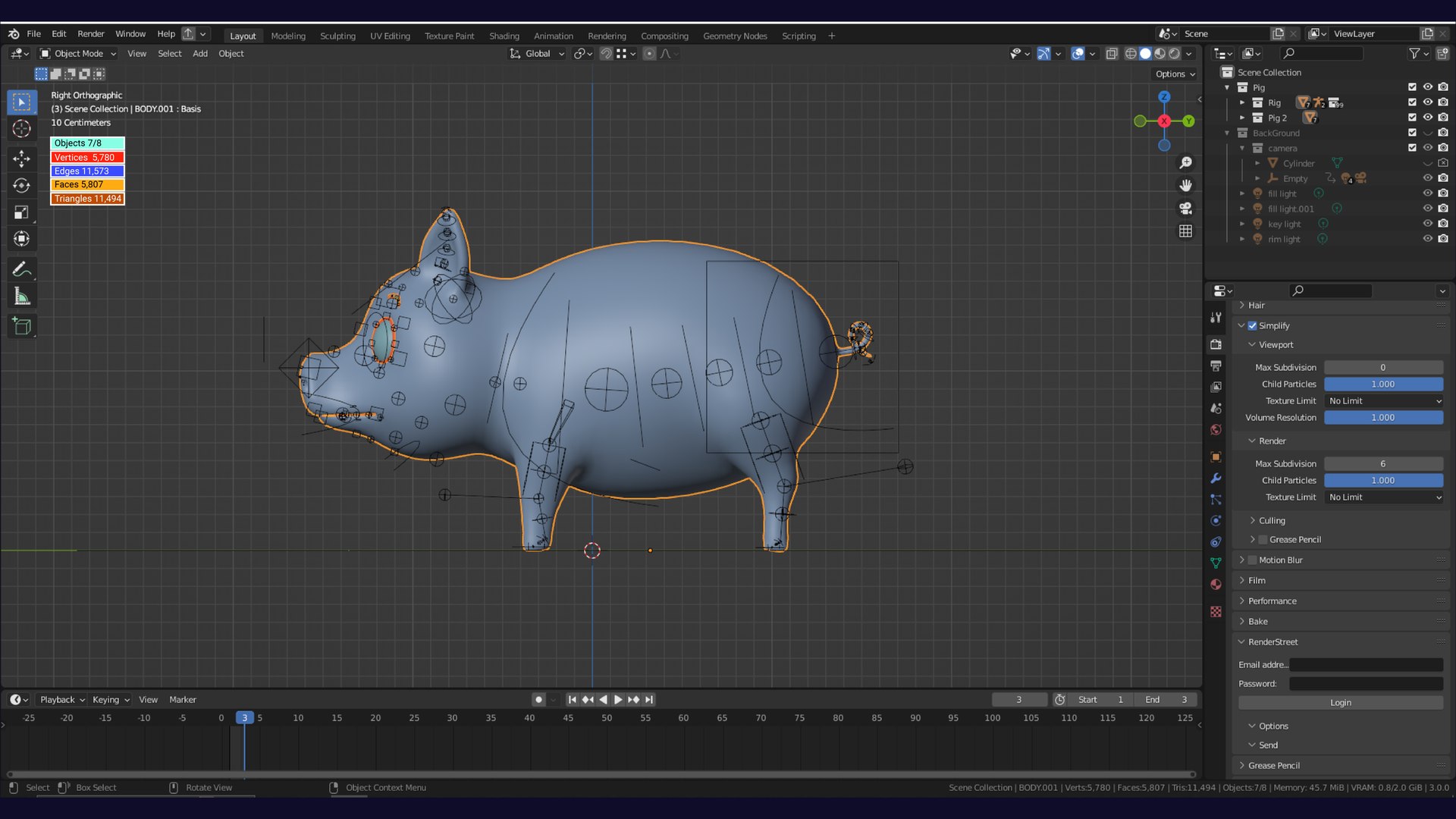 3D Pig 3D Cartoon Rigged Model - Blender Model - TurboSquid 2222021