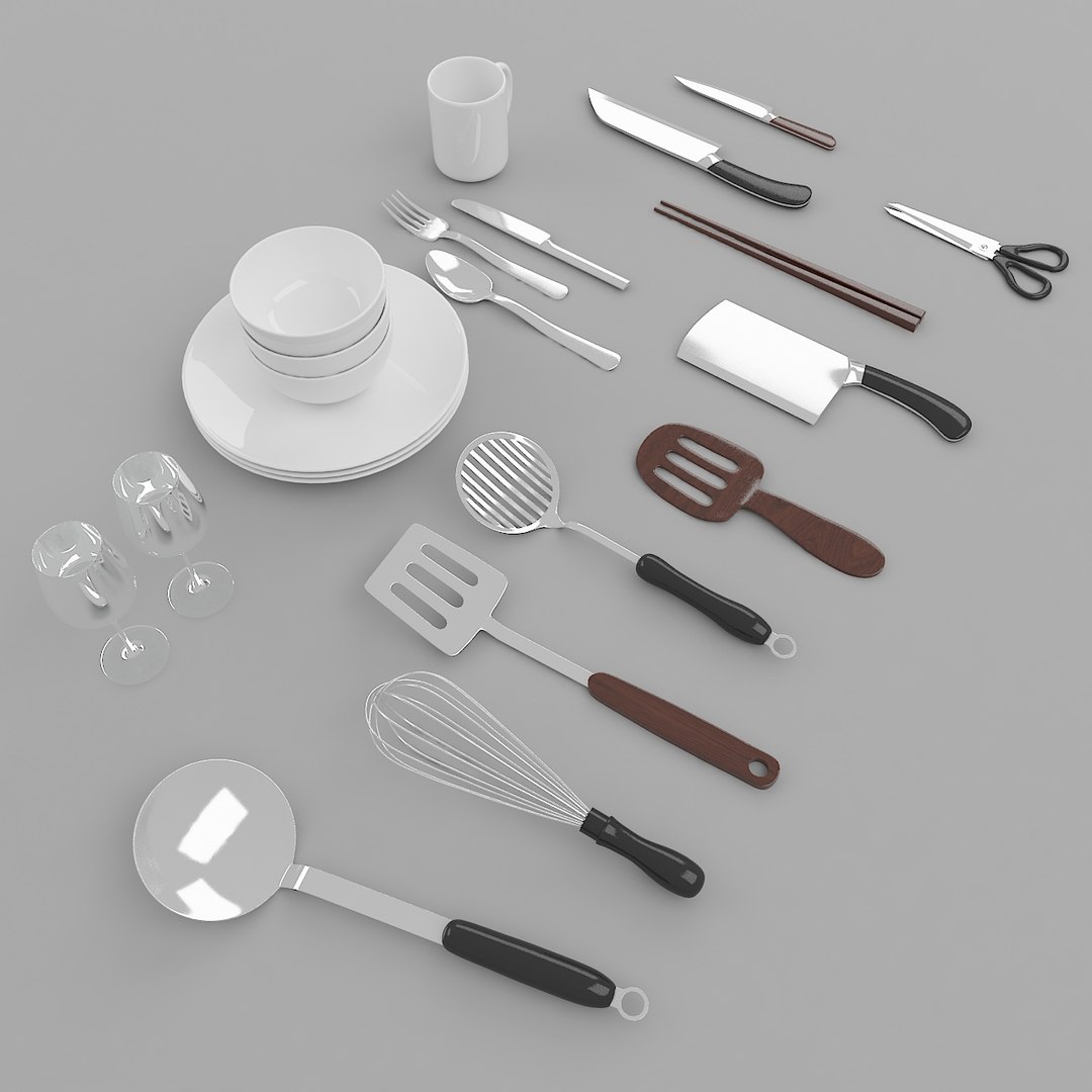 Kitchen Utensils 3D Model - TurboSquid 1428747