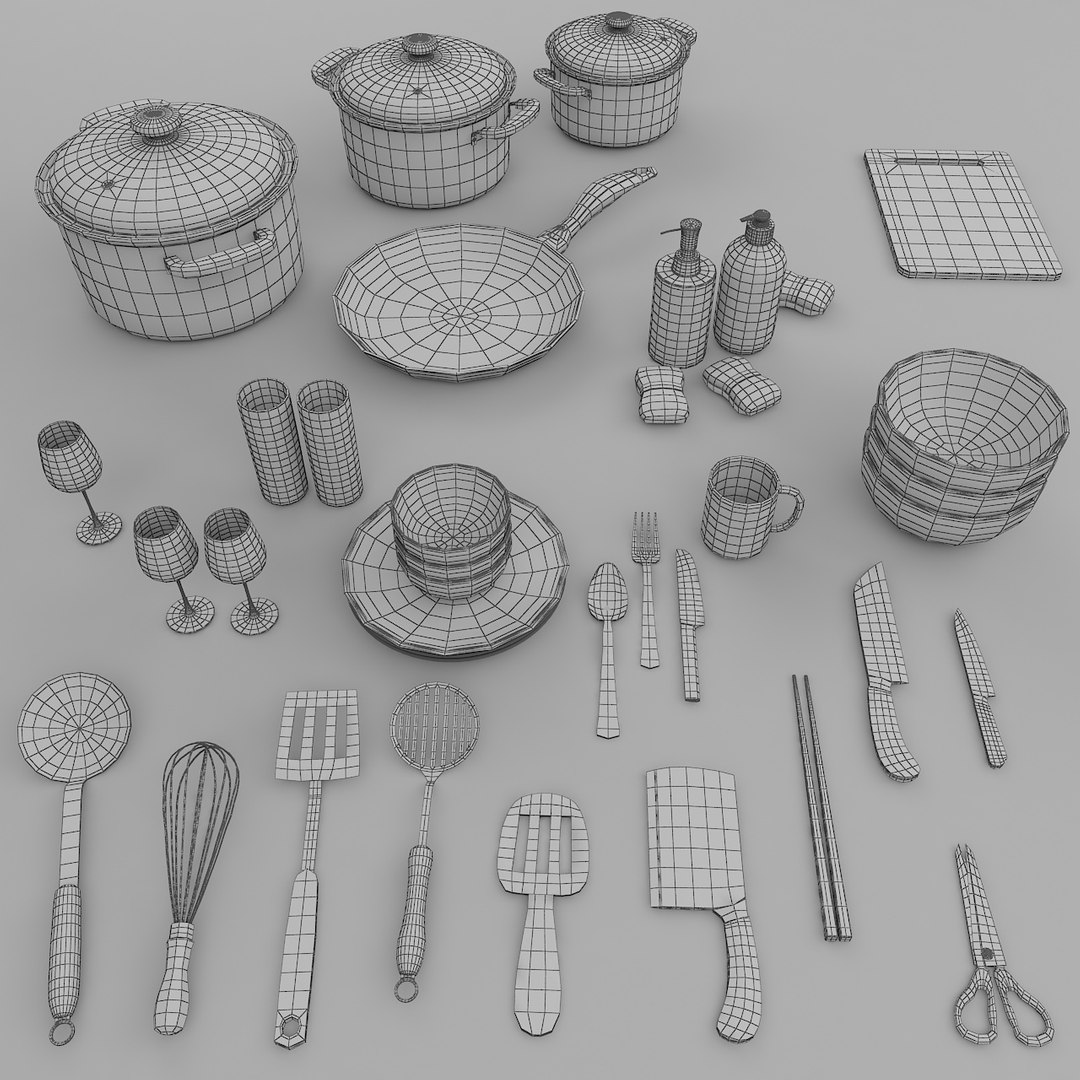 Kitchen Utensils 3D Model - TurboSquid 1428747