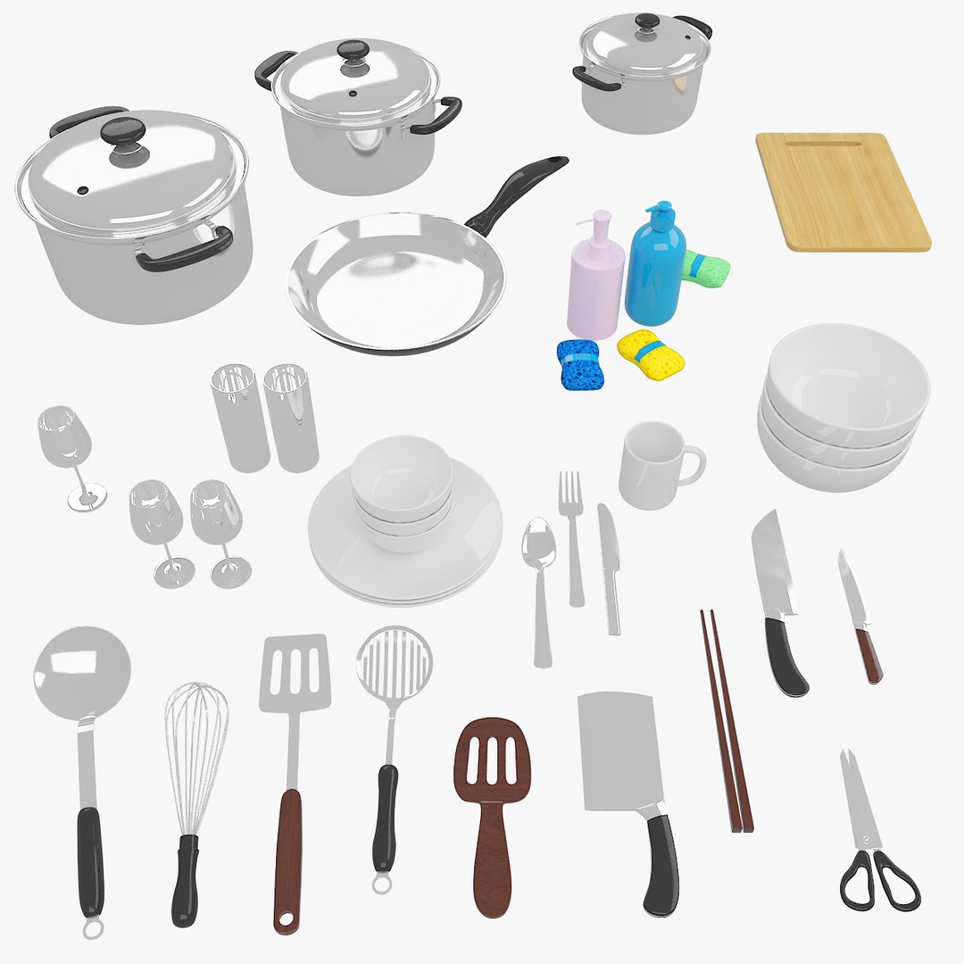 Kitchen Utensils 3D Model - TurboSquid 1428747