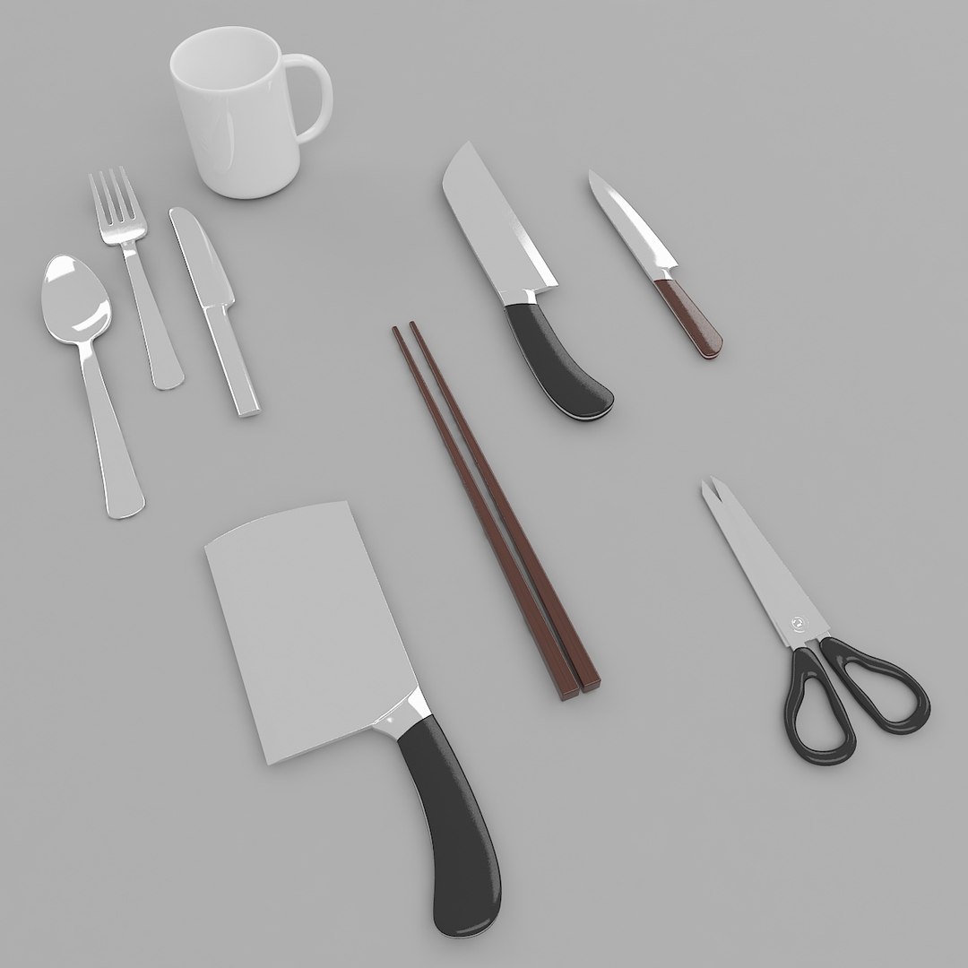 Kitchen Utensils 3D Model - TurboSquid 1428747