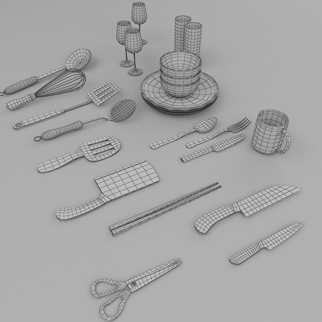 Kitchen Utensils 3D Model - TurboSquid 1428747