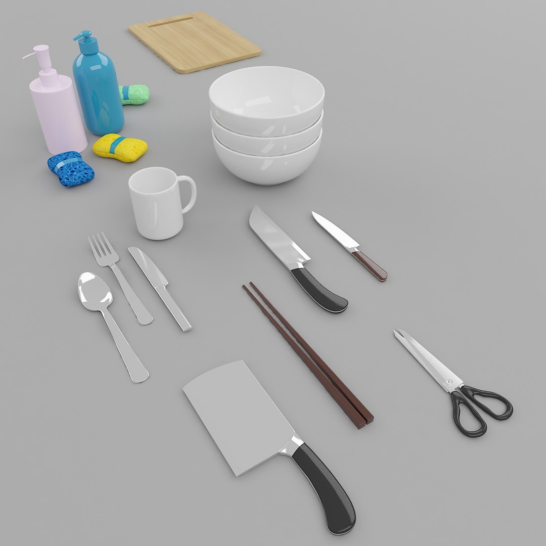 Kitchen Utensils 3D Model - TurboSquid 1428747