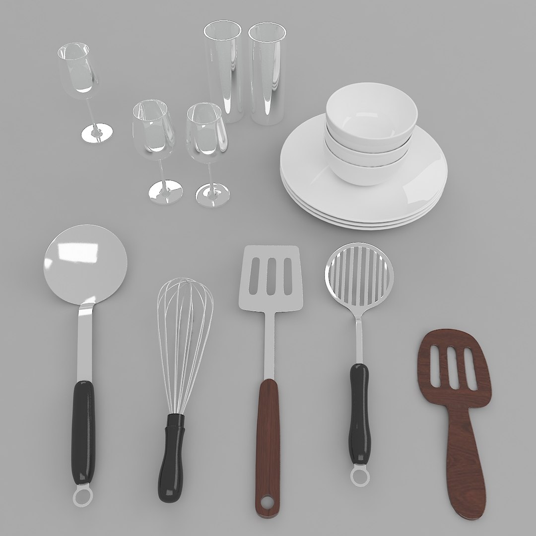 Kitchen Utensils 3D Model - TurboSquid 1428747