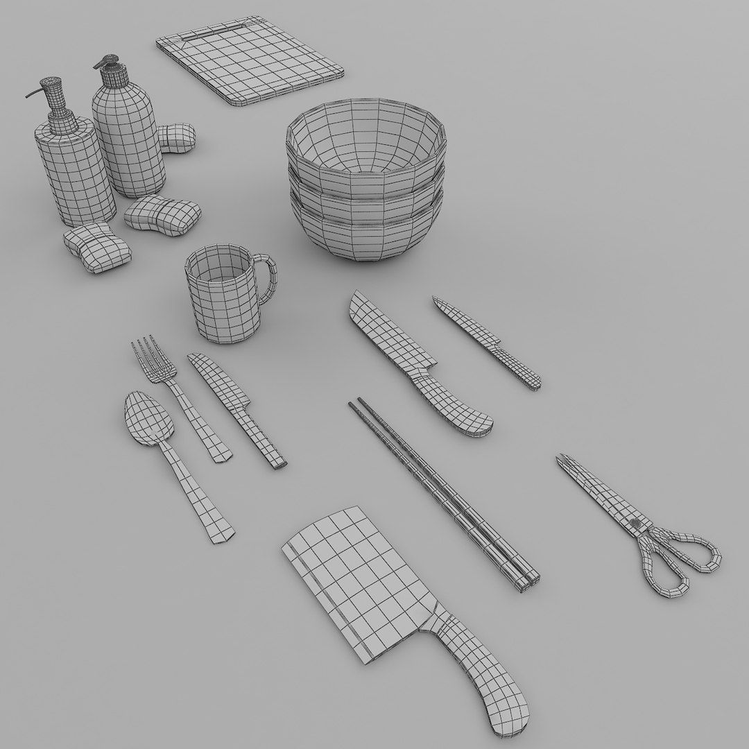 Kitchen Utensils 3D Model - TurboSquid 1428747