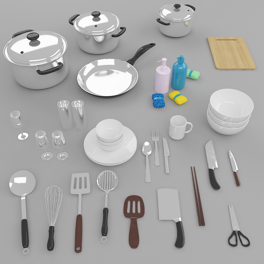Kitchen Utensils 3D Model - TurboSquid 1428747