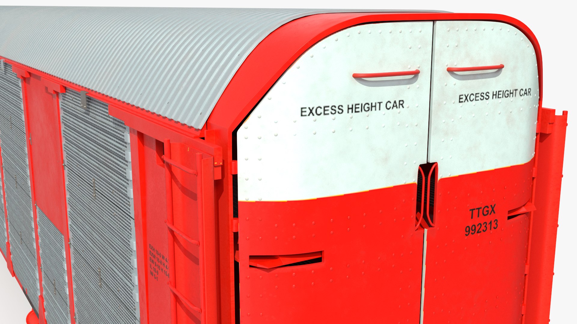 Generic Tri Level Autorack Train Car Red 3D - TurboSquid 2304559