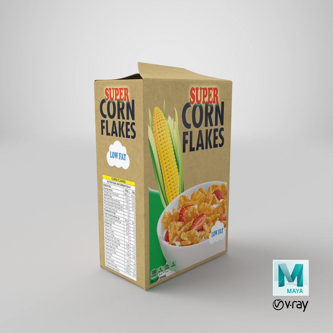 Corn flakes pack 3D model - TurboSquid 1393926
