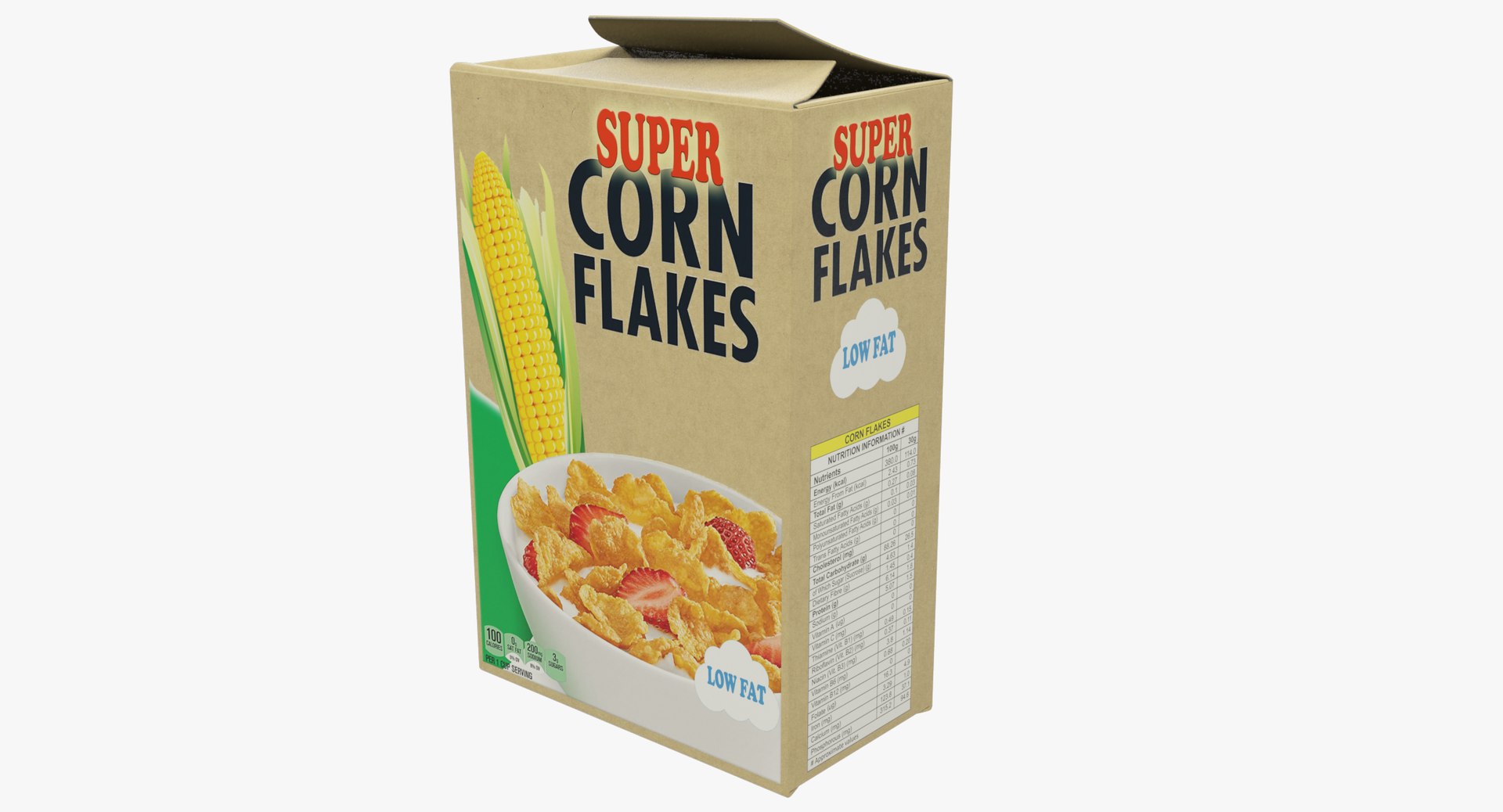 Corn Flakes Pack 3D Model - TurboSquid 1393926