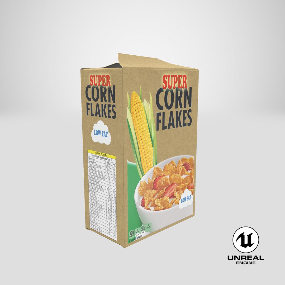 Corn flakes pack 3D model - TurboSquid 1393926