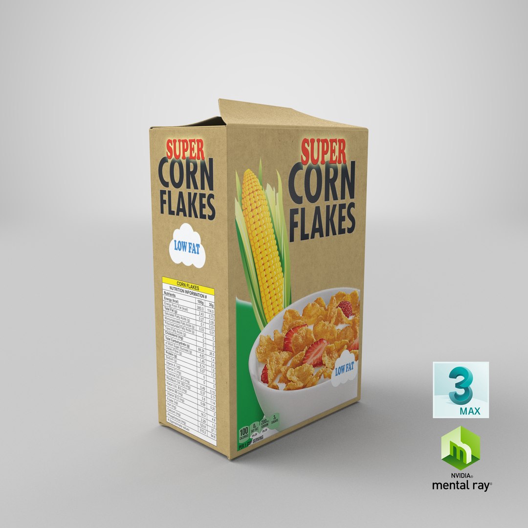 Corn flakes pack 3D model - TurboSquid 1393926