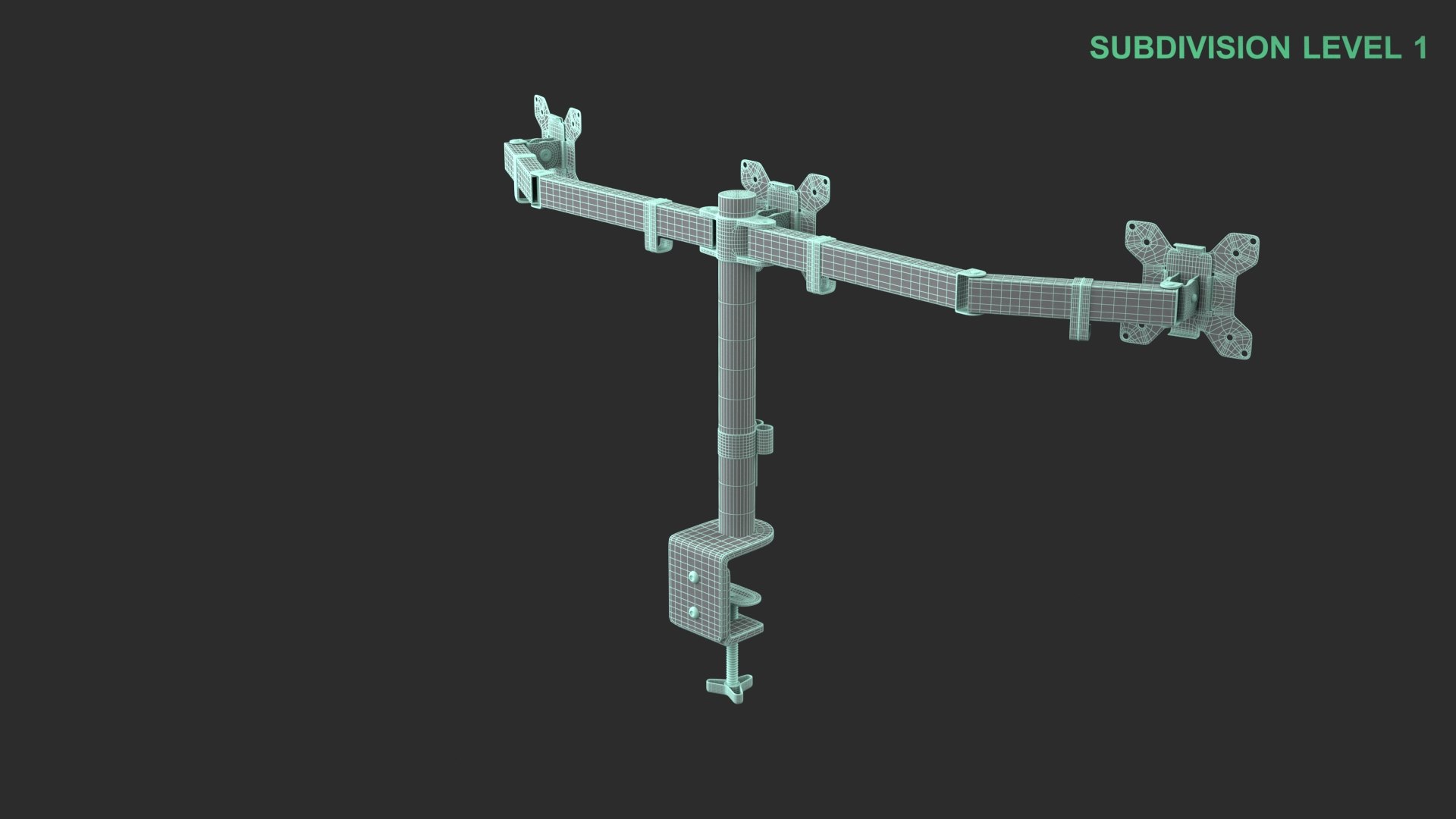Triple Monitor Arm 3D Model - TurboSquid 2388652