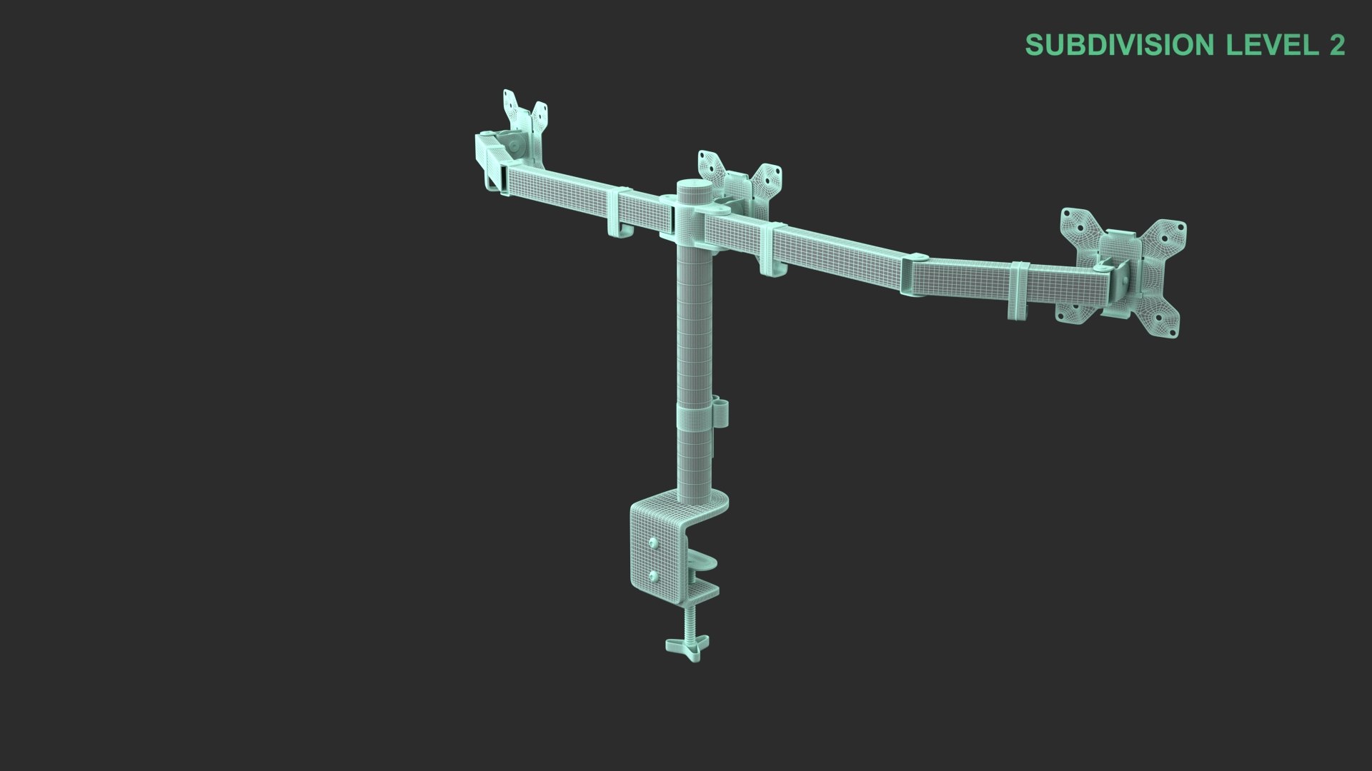 Triple Monitor Arm 3D Model - TurboSquid 2388652
