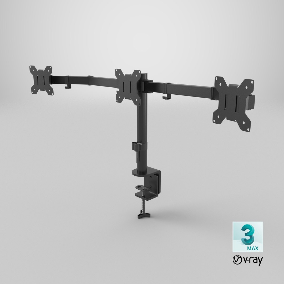 Triple Monitor Arm 3D Model - TurboSquid 2388652