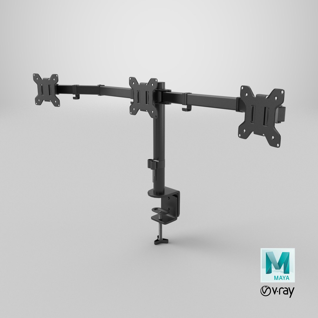 Triple Monitor Arm 3D Model - TurboSquid 2388652
