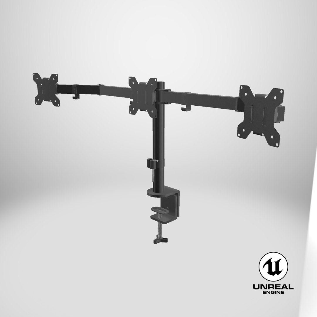 Triple Monitor Arm 3D Model - TurboSquid 2388652