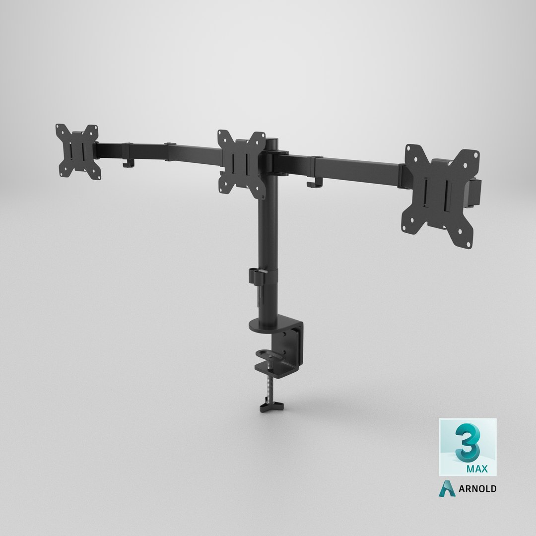 Triple Monitor Arm 3D Model - TurboSquid 2388652