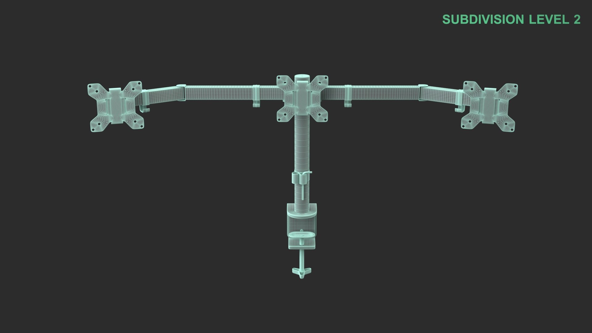 Triple Monitor Arm 3D Model - TurboSquid 2388652