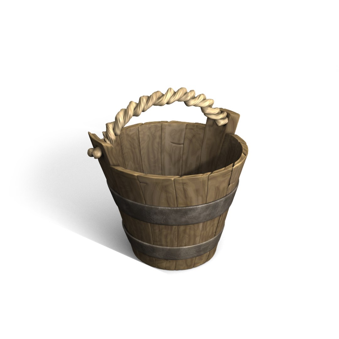 wooden bucket 3d model