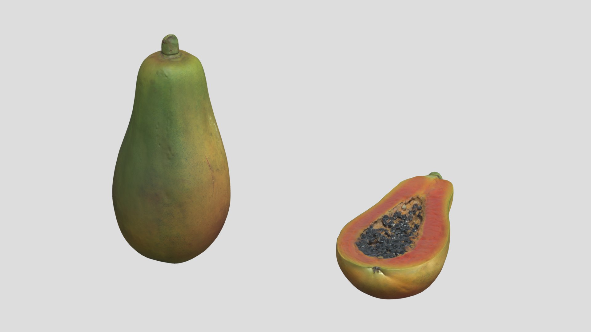 3D Model Papaya Low Poly - TurboSquid 2274151