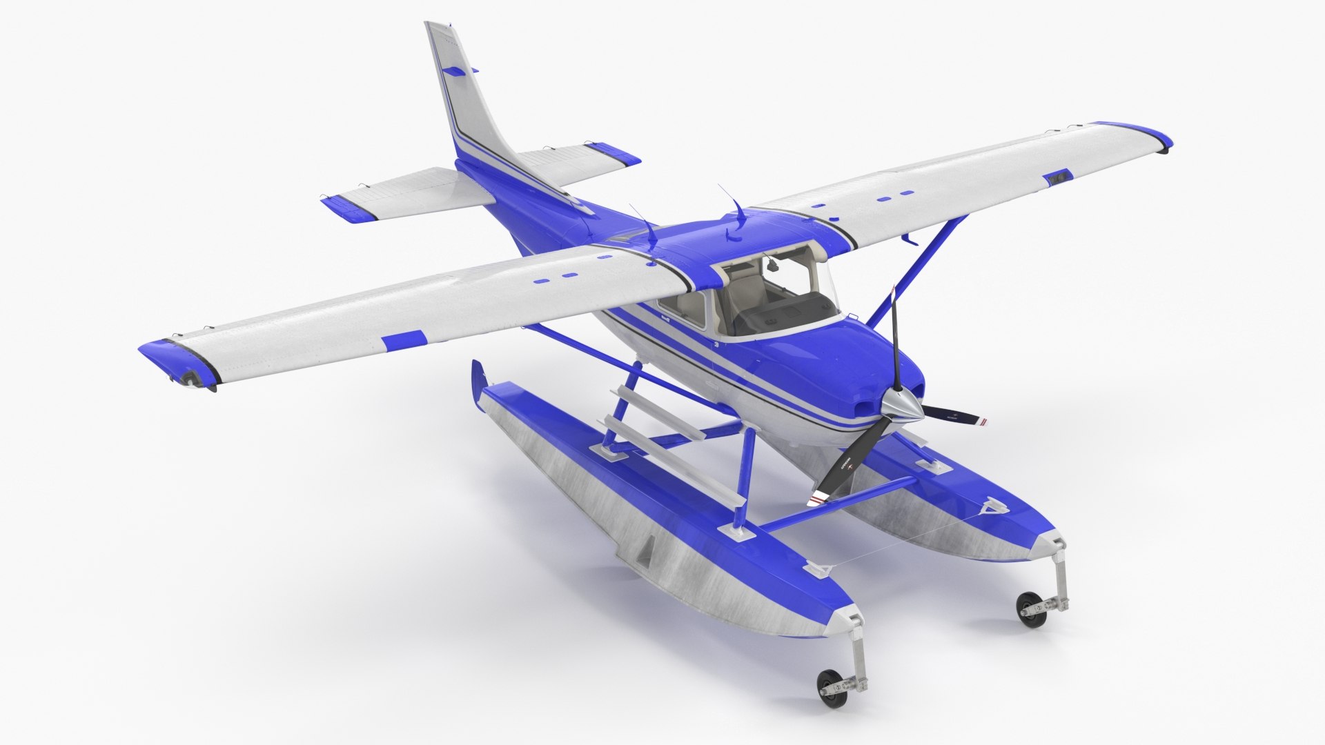 Cessna 182 Skylane Seaplane Blue 3D Model - TurboSquid 2303891