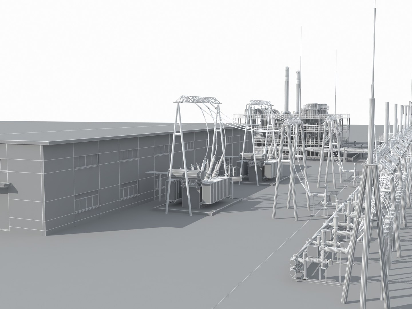 Electrical Substation 3D Model - TurboSquid 2004216